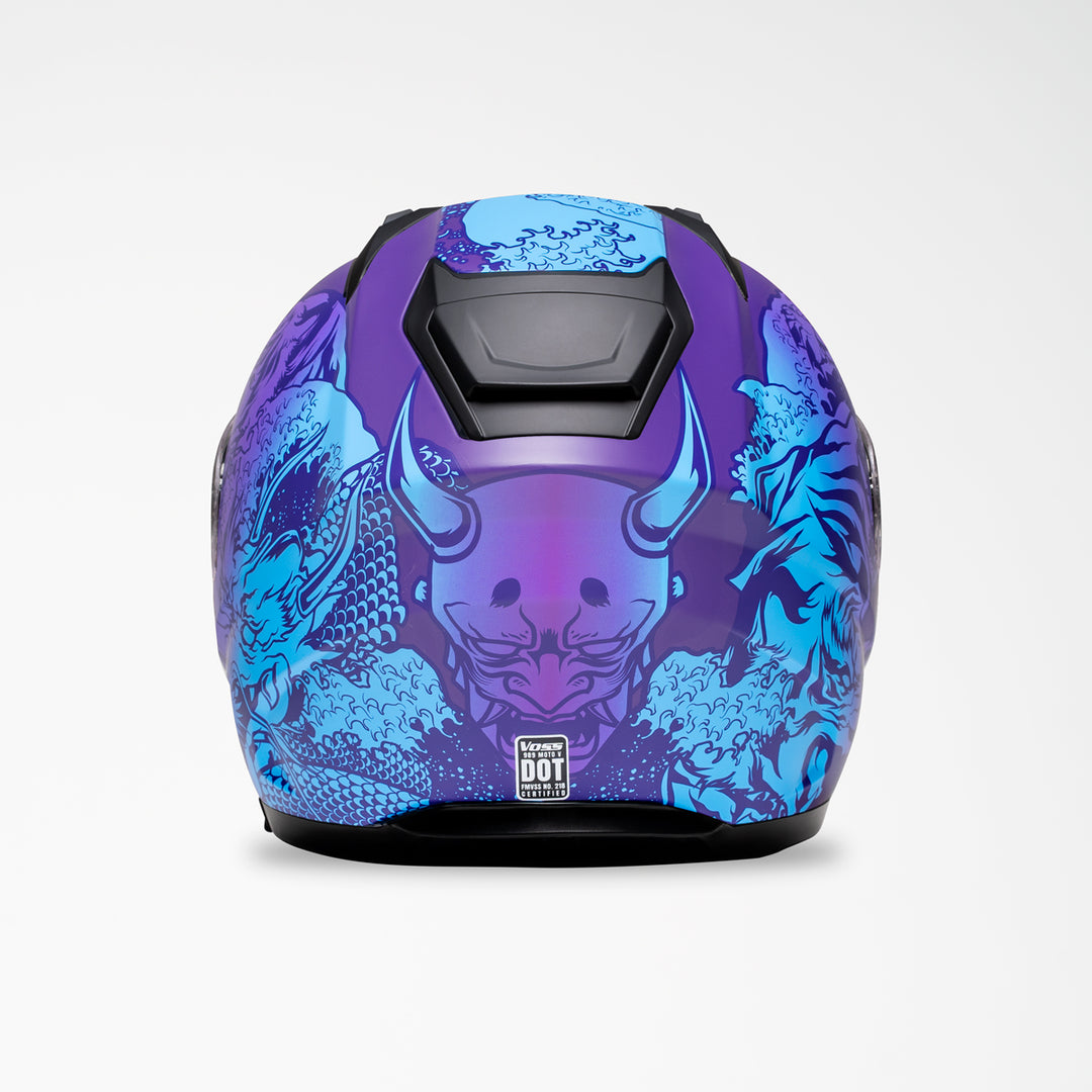 Voss 989 Moto-V Purple/Blue Rei Helmet – Voss Helmets